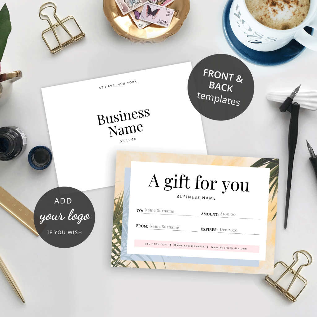 Blank Voucher Template: Customizable Gift Certificate Card - Corjl