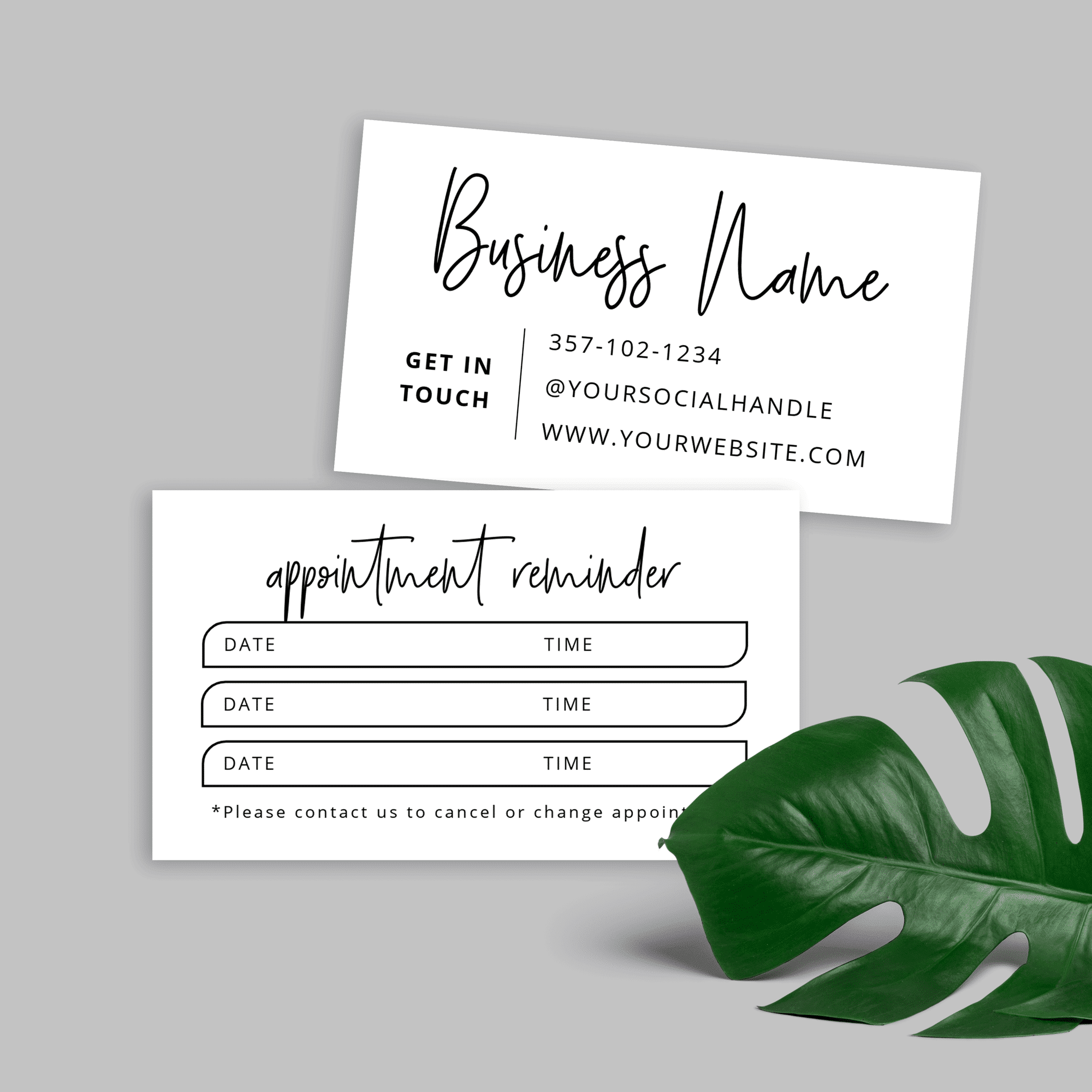 Appointment Card Template DIY Customer Booking Card Corjl Design