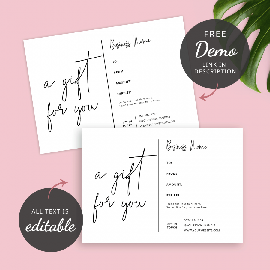 Gift Voucher Template: DIY Printable Digital Gift Card Certificates