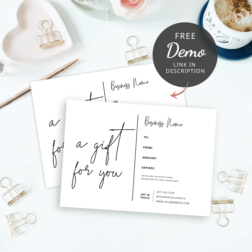 Gift Voucher Template: DIY Printable Digital Gift Card Certificates