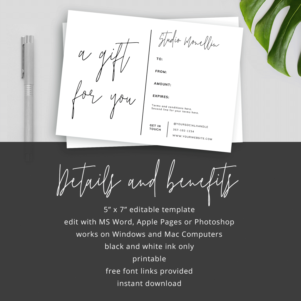 Gift Voucher Template: DIY Printable Digital Gift Card Certificates