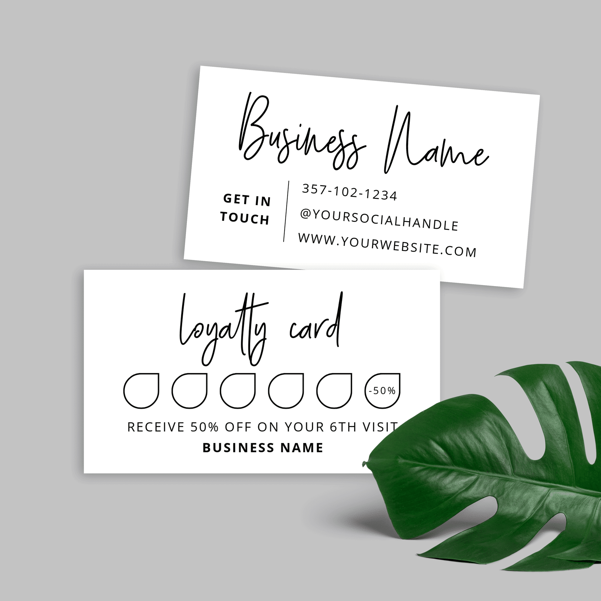 Loyalty Card Template Editable Customer Rewards Card MS Word