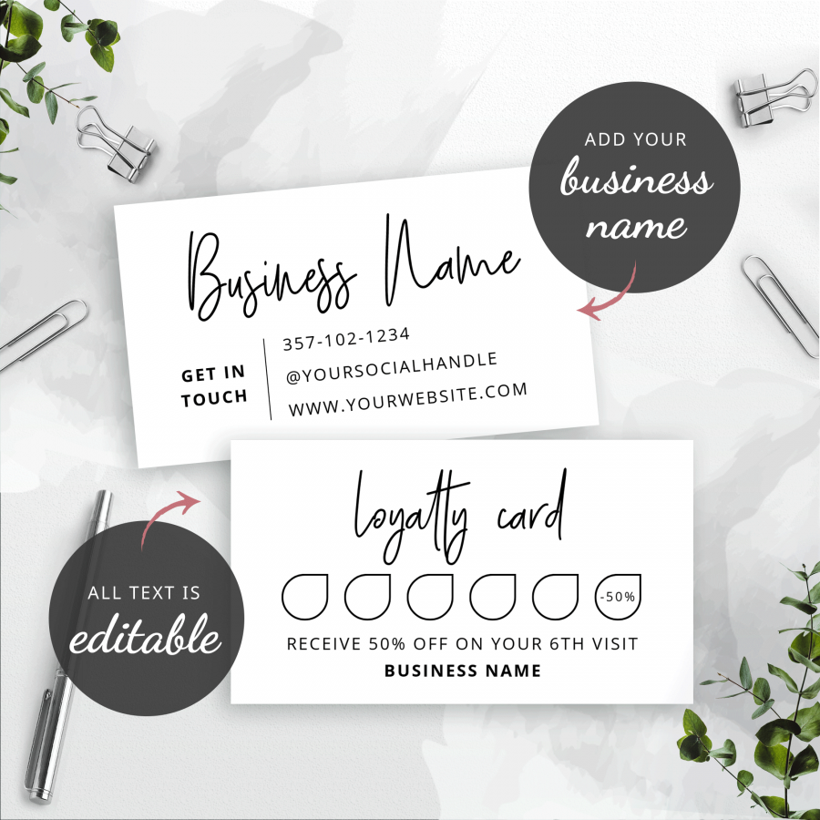 Customer Rewards Card - Printable Loyalty Card - Digital Download