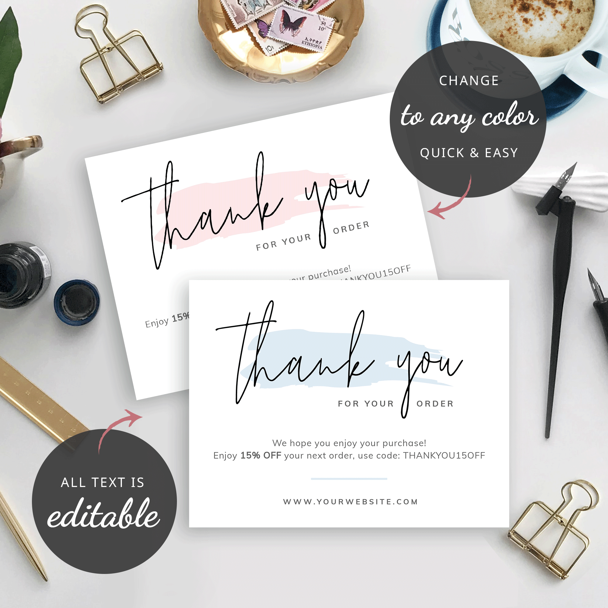 Printable Business Thank You Card Template Click For Details Paper Business Calling Cards 