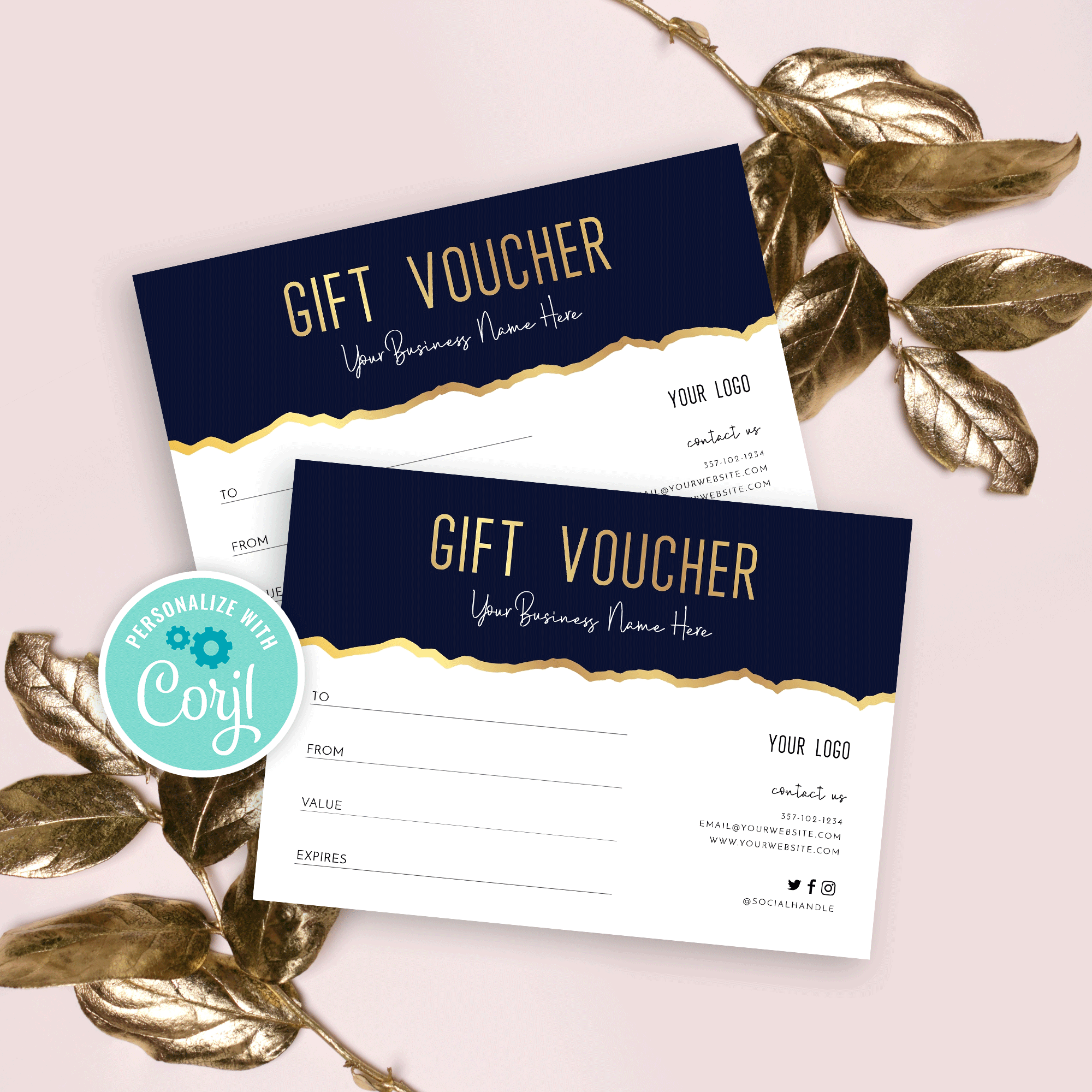 Beauty Gift Voucher Template Printable Salon DIY Gift Certificate Word