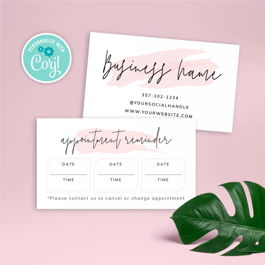 Appointment Cards Templates- Editable Business Booking Reminder