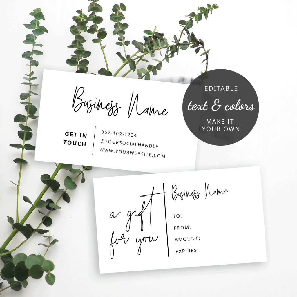 Mini Gift Certificate Template - Printable Minimalist Gift Voucher