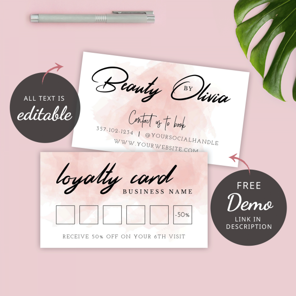 Loyalty Club Card Template - Digital Download Stamp Card Design