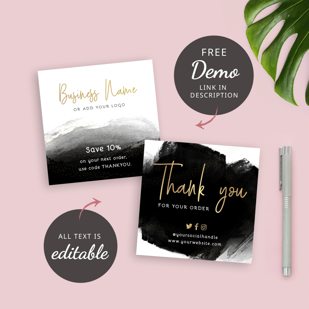 Thank You Your Order Purchase Note Template: Notes For Orders