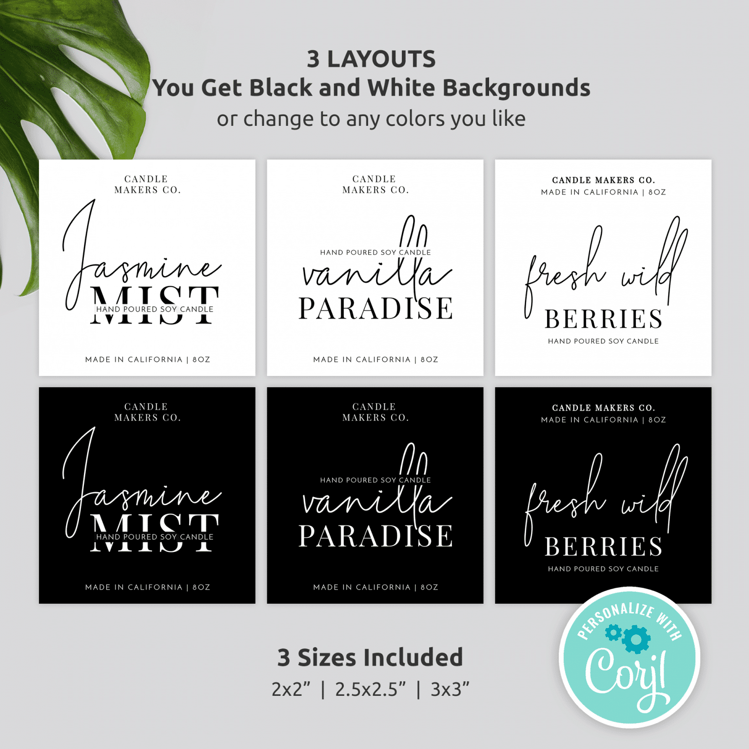 Product Label Templates: Minimalist Custom Candle Sticker Labels
