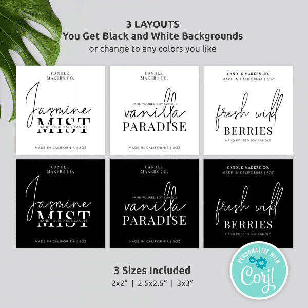 Product Label Templates: Minimalist Custom Candle Sticker Labels