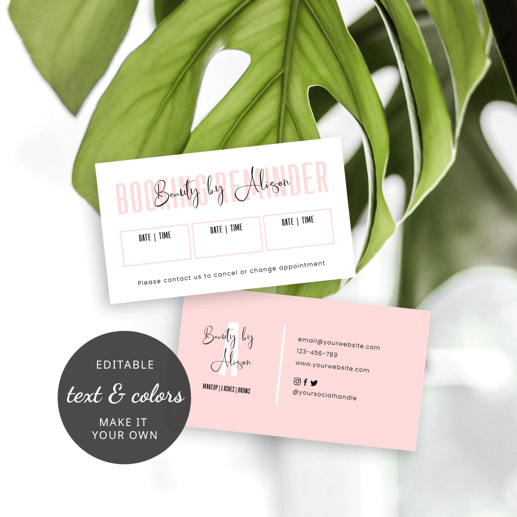 Appointment Cards Templates- Editable Business Booking Reminder