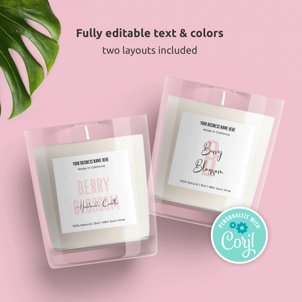 Scent Label Template: Custom Round Flavor Sticker / Buffet Labels