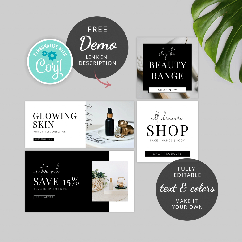 Minimalist Website Banner Maker Template DIY Online Webbanner