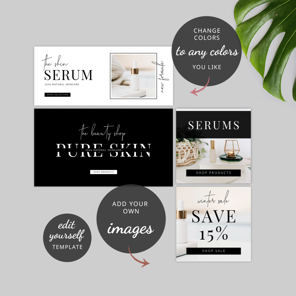 Minimalist Website Banner Maker Template DIY Online Webbanner
