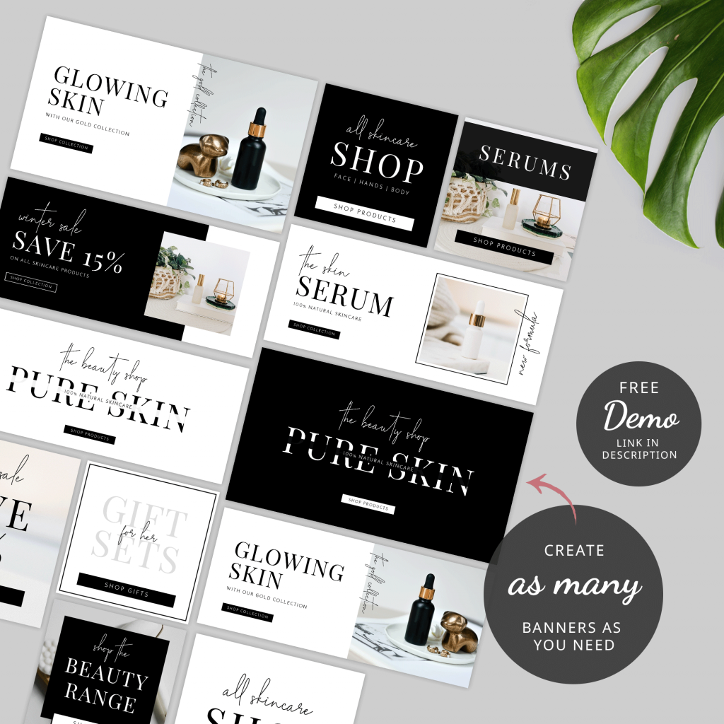 Minimalist Website Banner Maker Template DIY Online Webbanner