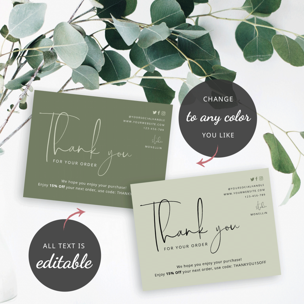Minimalist Thank You Card Template DIY Minimal Thank You Cards