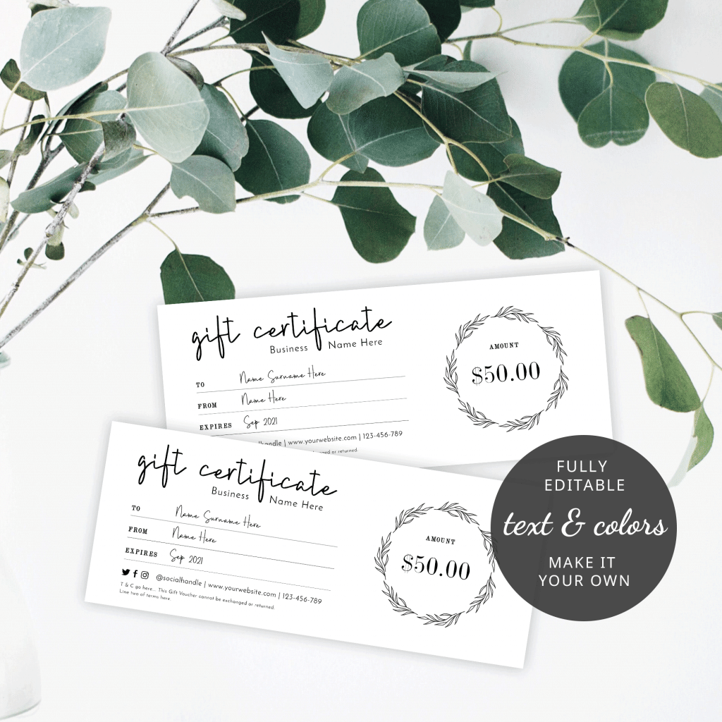 Simple Gift Certificate Template: Customizable Gift Voucher Design