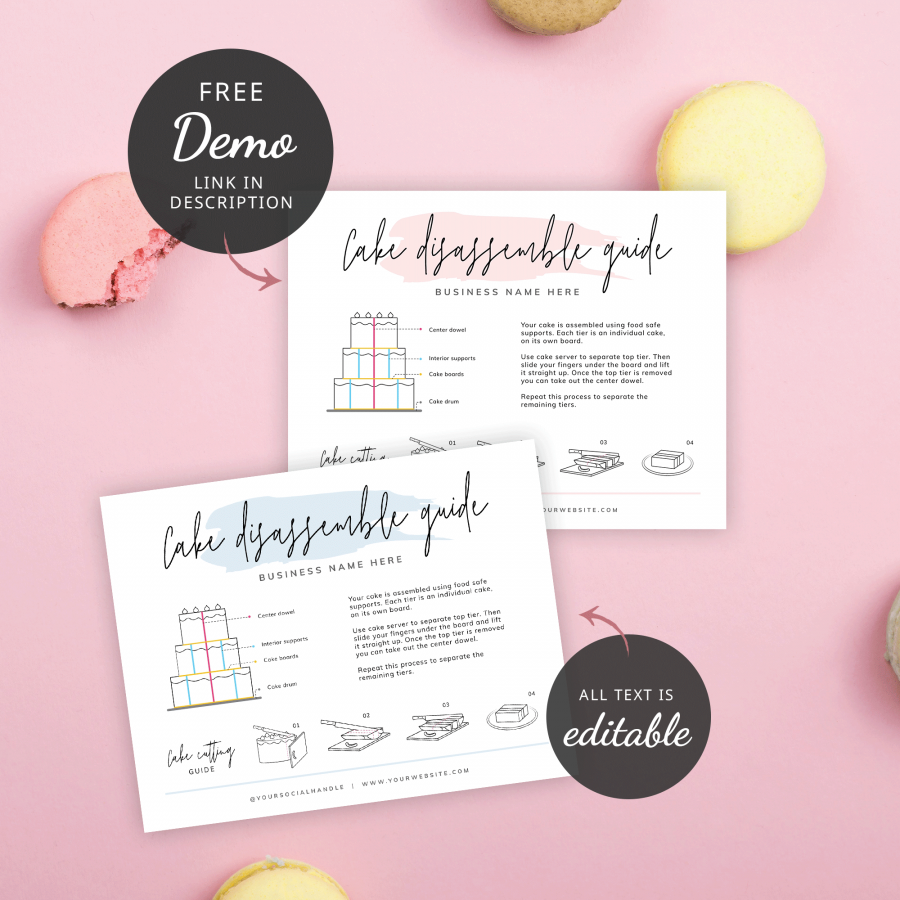Wedding Cake Serving Guide Template Round Cake Cutting Guide