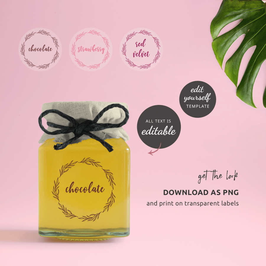 Circle Label Templates: DIY Round Scent Sticker or Flavor Labels