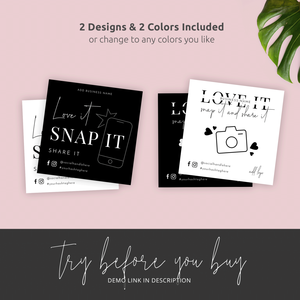 Snap Tag Share Template: DIY Snap and Share Cards or Stickers