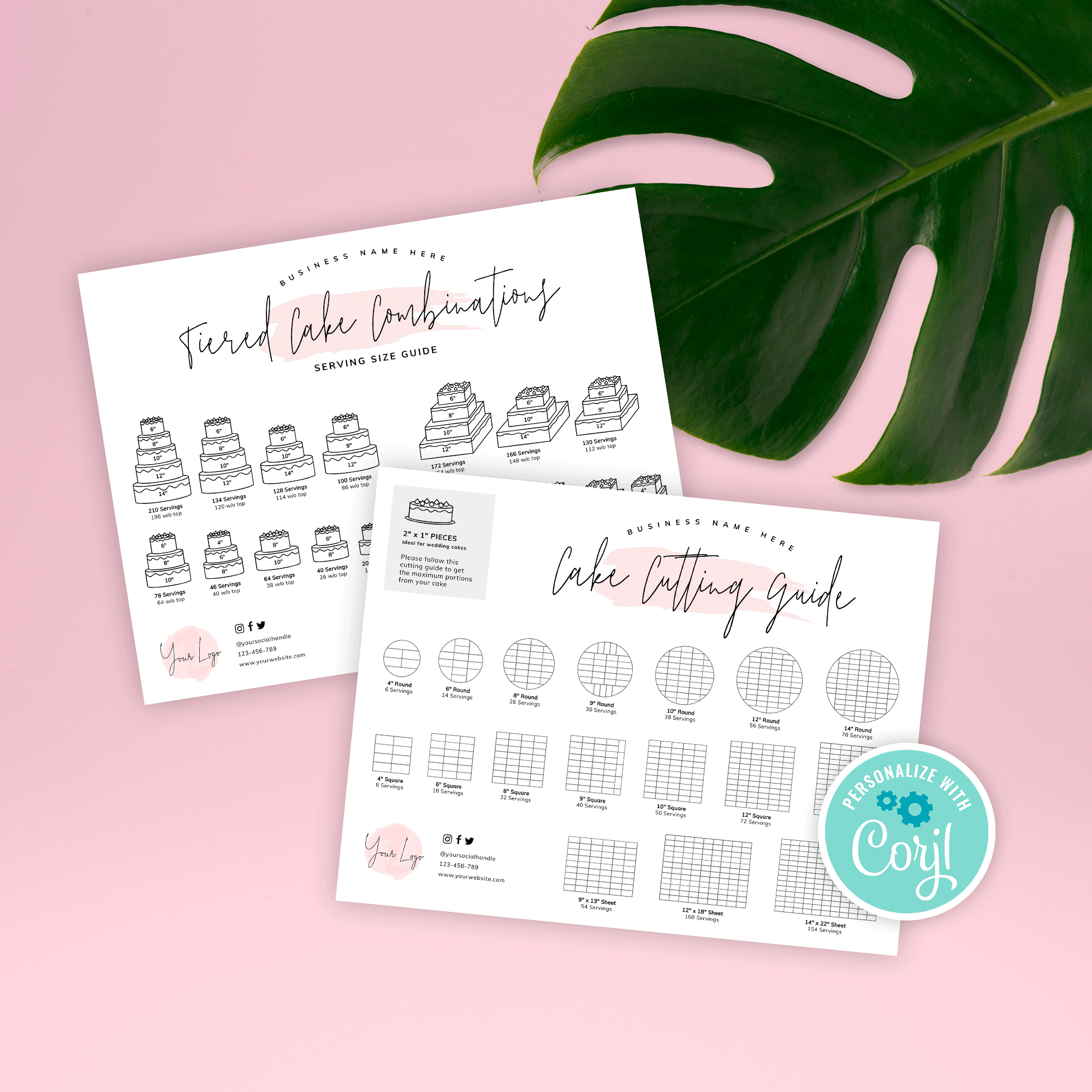 Printable Cake Cutting Guides Template Cake Serving Guide