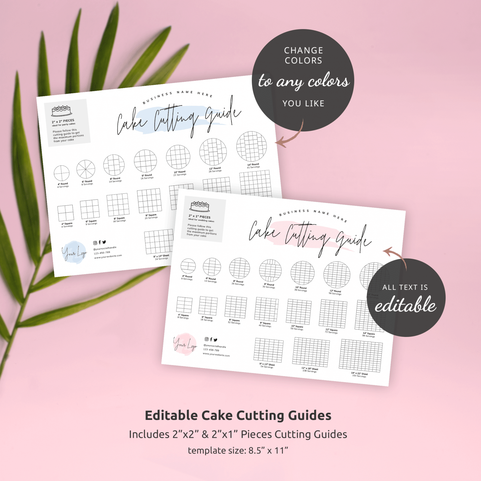 Printable Cake Cutting Guides Template Cake Serving Guide