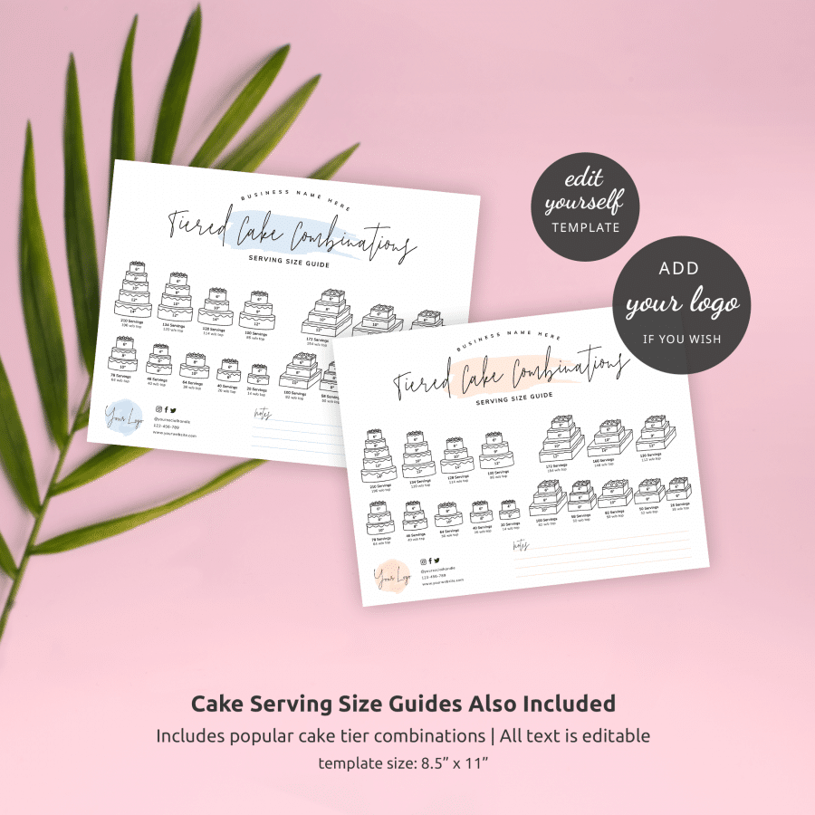 Printable Cake Cutting Guides Template Cake Serving Guide