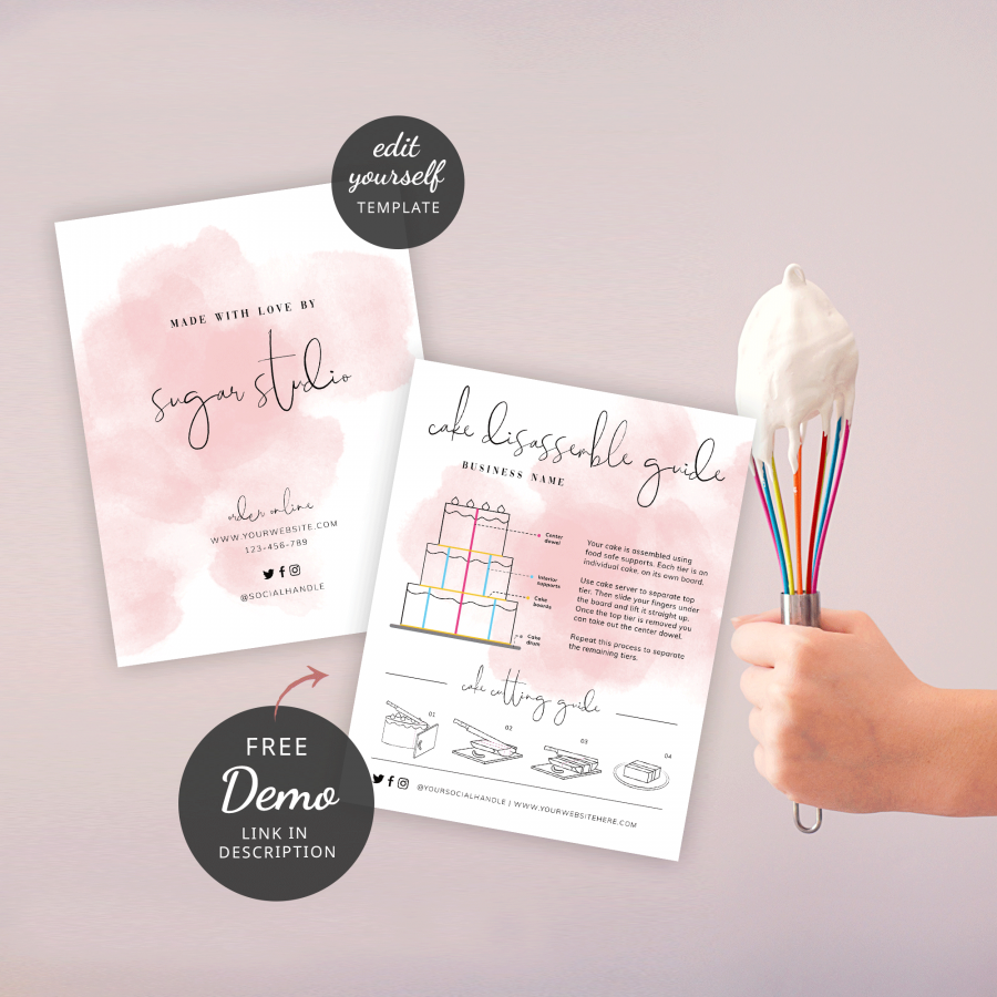 Wedding Cake Cutting Guide Template: Tiered Cake Serving Guide