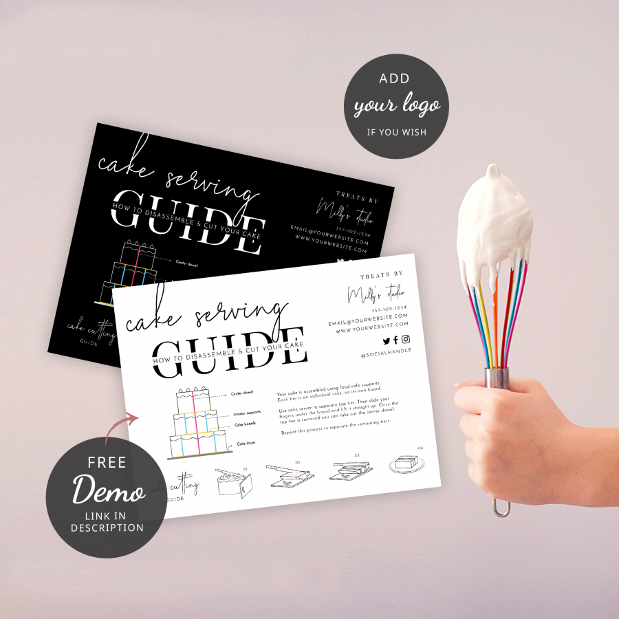 Cake Serving Guide Template: Printable Cake Cutting Instructions
