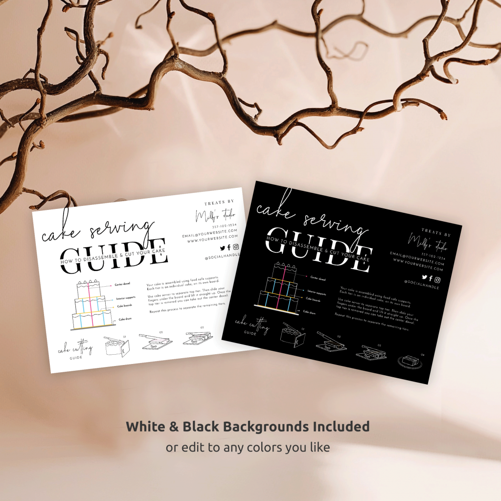 Cake Serving Guide Template: Printable Cake Cutting Instructions