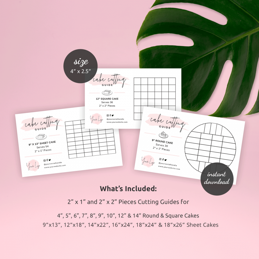 Cake Cutting Guides: Printable Event Cake Slicing Guide Template
