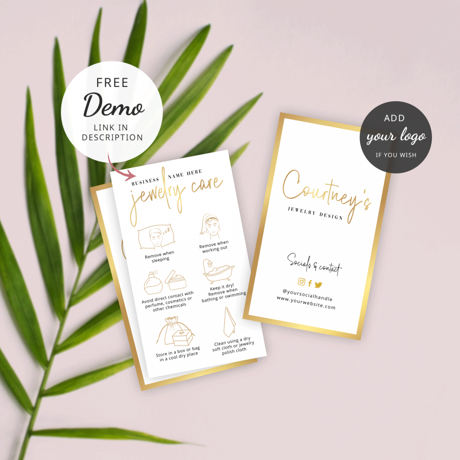 Jewellery Care Instructions Template: Care Instructions for Jewelry