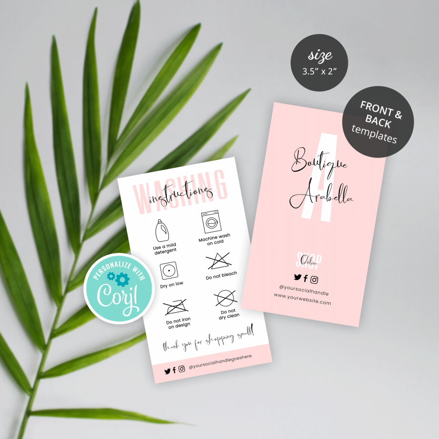 Washing Instructions Guide Template: DIY Care Labels for Clothing