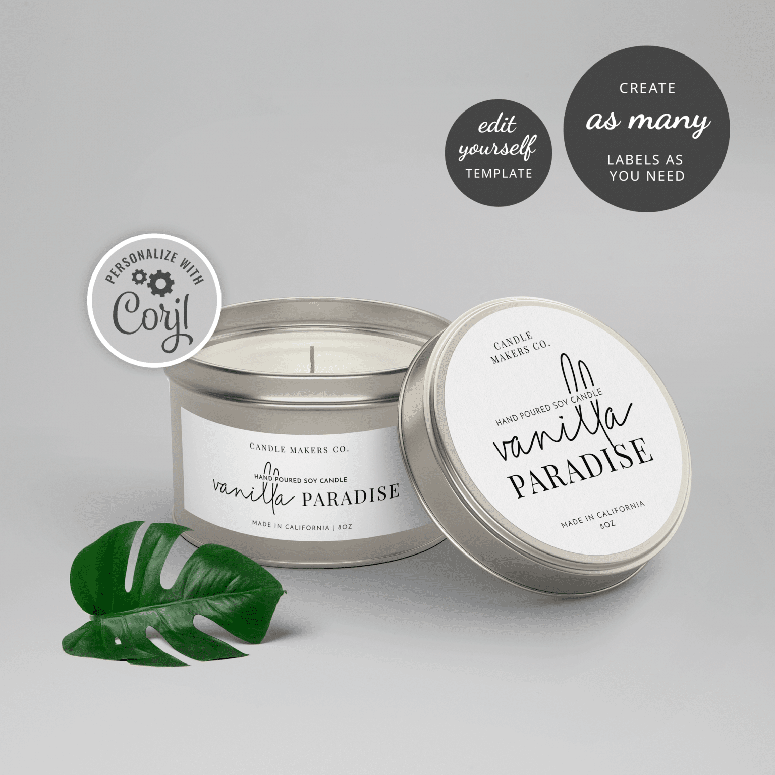 Candle Tin Label Template Minimalist Candle Labels Printable