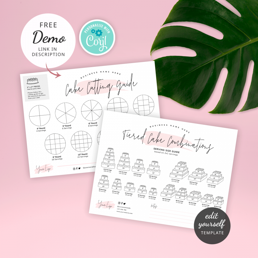 Cake Slicing Guide Template: Printable Cake Cutting Instructions