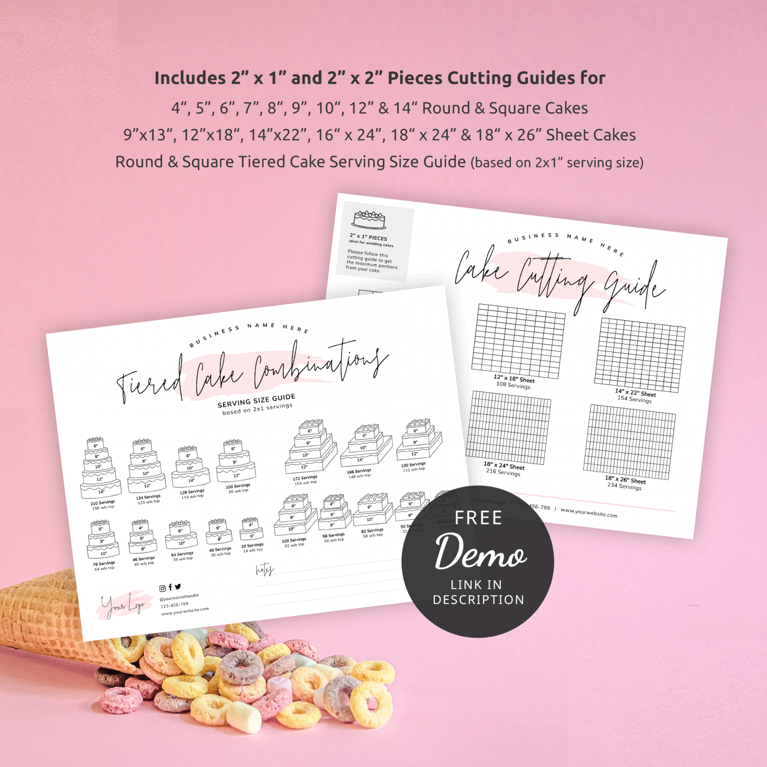 Cake Slicing Guide Template: Printable Cake Cutting Instructions