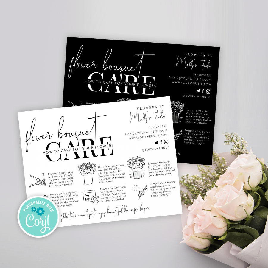 Plants Care Cards - Customizable Instructions for Plants & Flowers