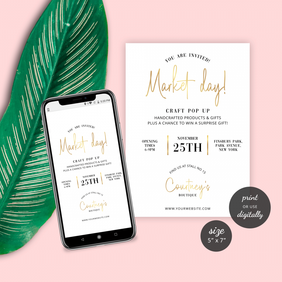 Market Flyer Template: Craft Market Pop Up Shop Flyer Invitation