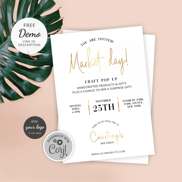 Market Flyer Template: Craft Market Pop Up Shop Flyer Invitation