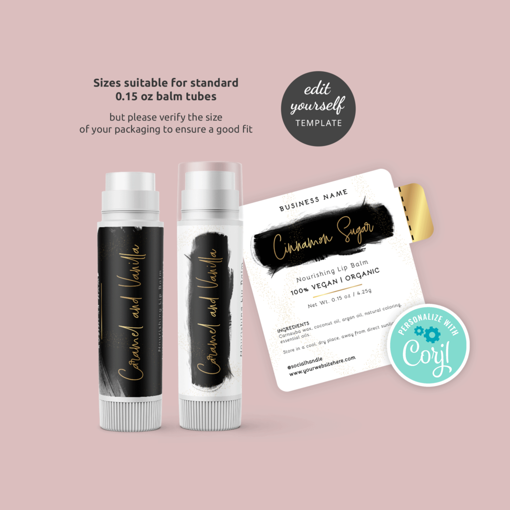 Lip Balm Label Template: Customizable Branding Chapstick Labels