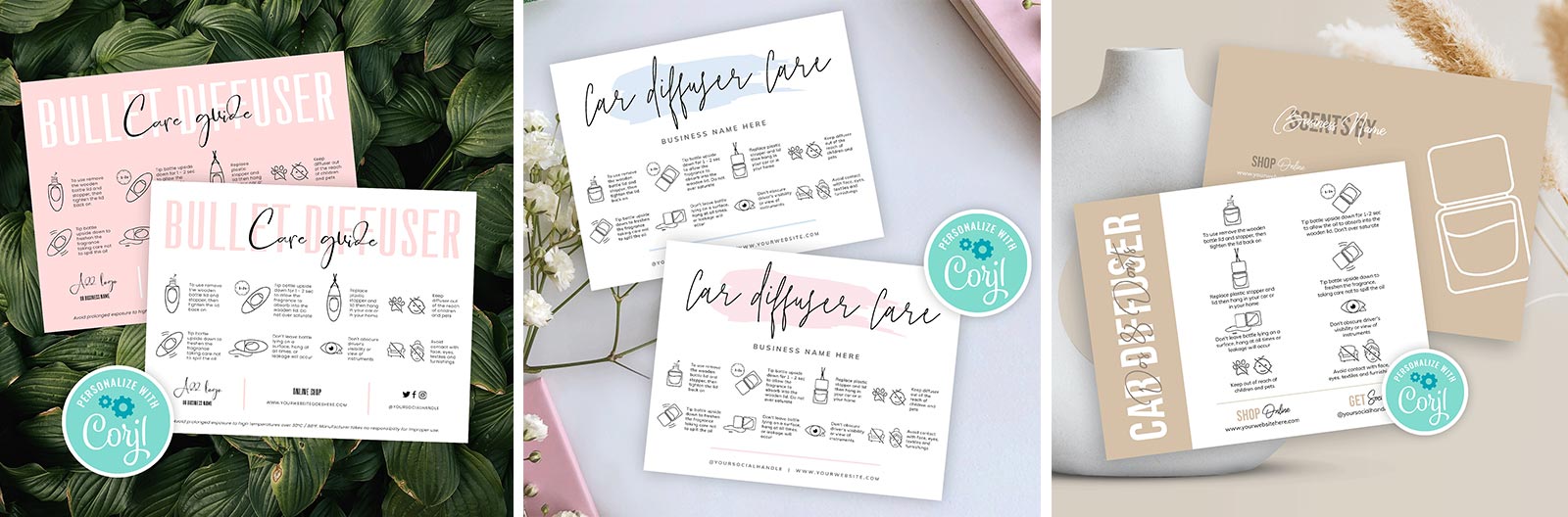 Car Diffuser Care Card Tips to Include with Hanging Car Diffusers