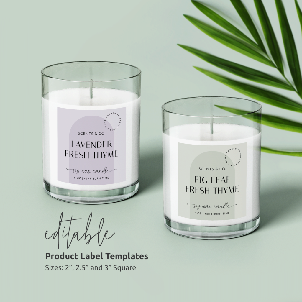 Wax Melts Label Template: Editable Rectangle Clamshell Sticker