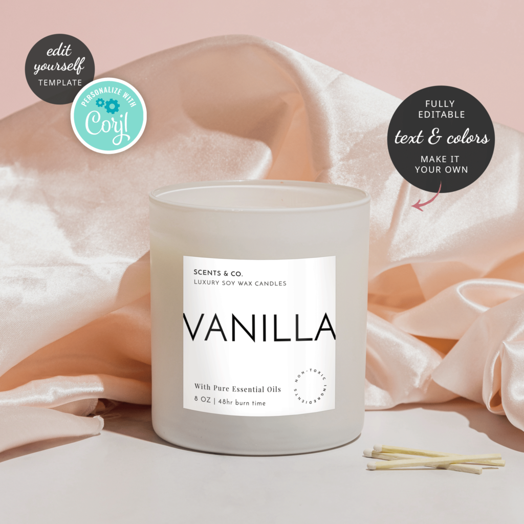 Custom Jar Labels: Editable Minimalist Square Jar Label Template