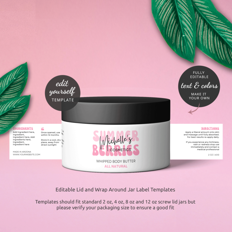 Cosmetic Jar Label: Retro Design - Jar Packaging Canva Template