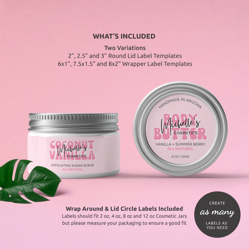 Cosmetic Jar Label: Retro Design - Jar Packaging Canva Template