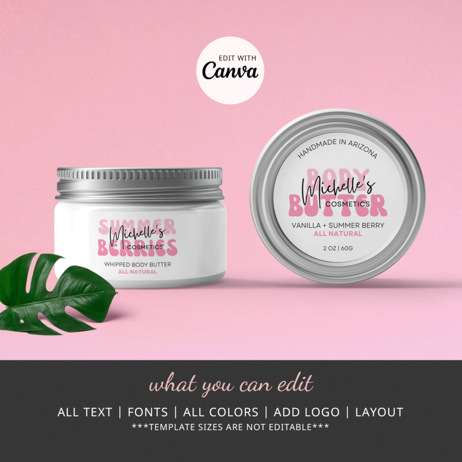 Cosmetic Jar Label: Retro Design - Jar Packaging Canva Template