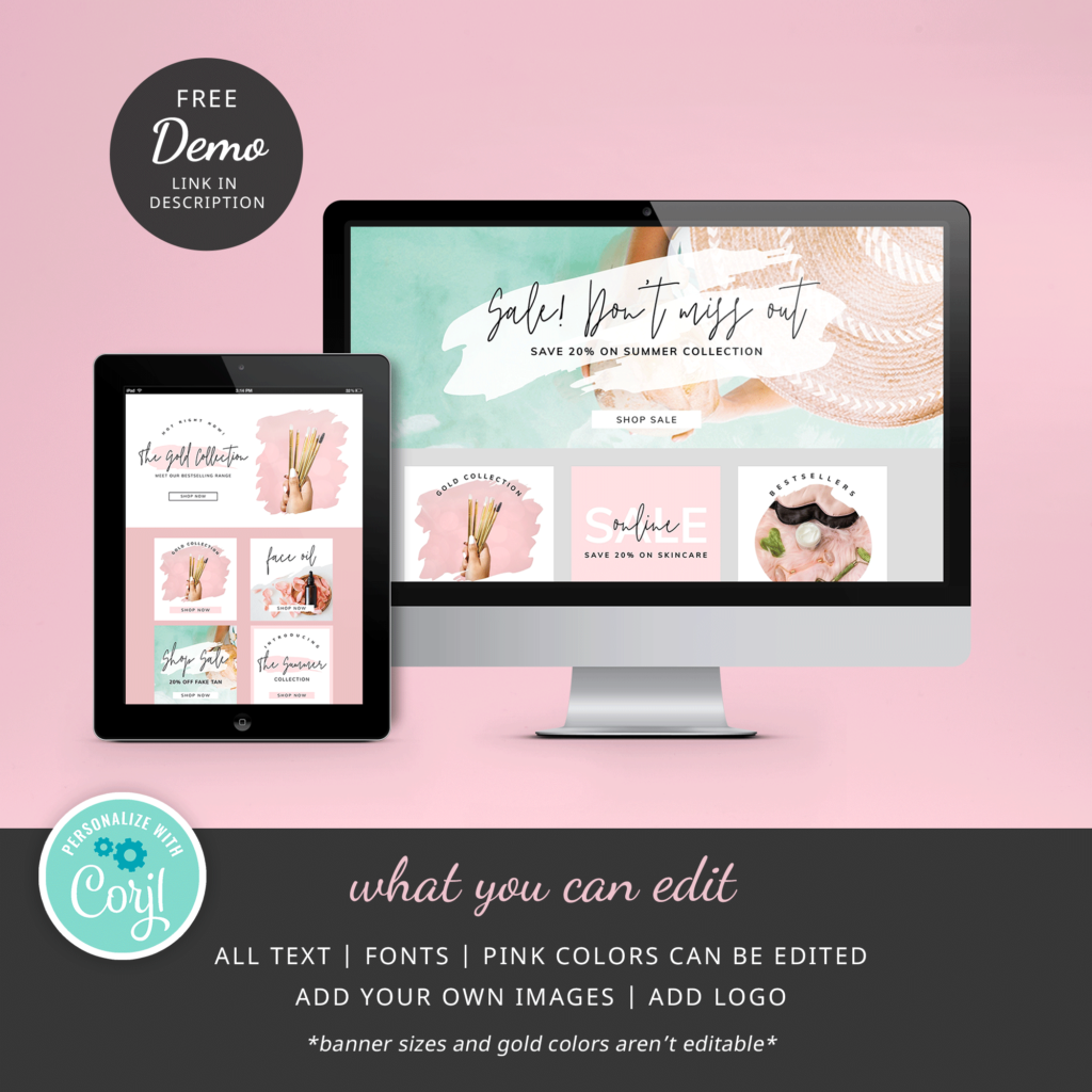 Online Store Banner Template: Customizable Website Branding